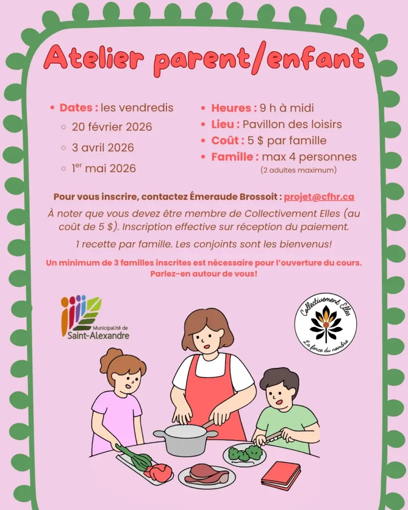 Atelier de cuisine parent/enfant - 20 février - Municipalité de Saint ...